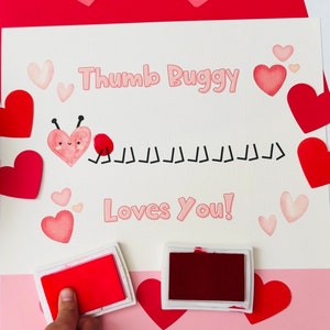 Valentine Thumbprint Art, Valentine Craft, Preschool Valentine ...