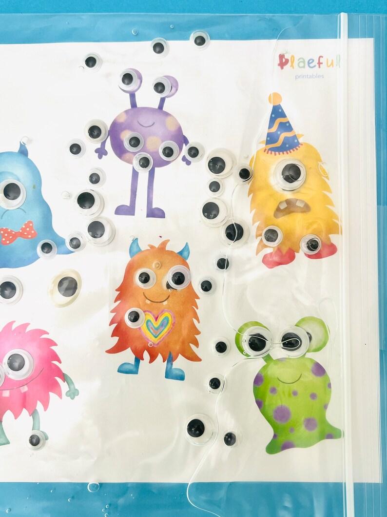 Monster Printable Sensory Printable Sensory Bag Counting - Etsy