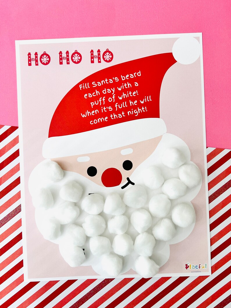 Santa Beard Advent Calendar Printable: Christmas Countdown (digital ...