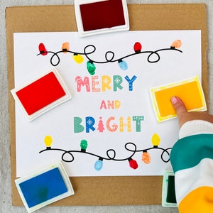 Christmas Light Fingerprint Art Printable: Holiday Keepsake (digital ...