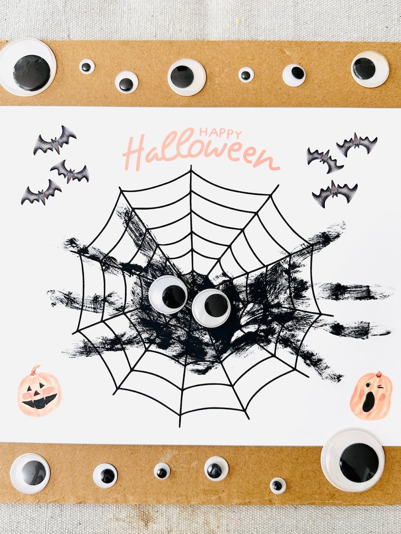 Spider Handprint Art Printable: Halloween Craft for Kids (digital ...