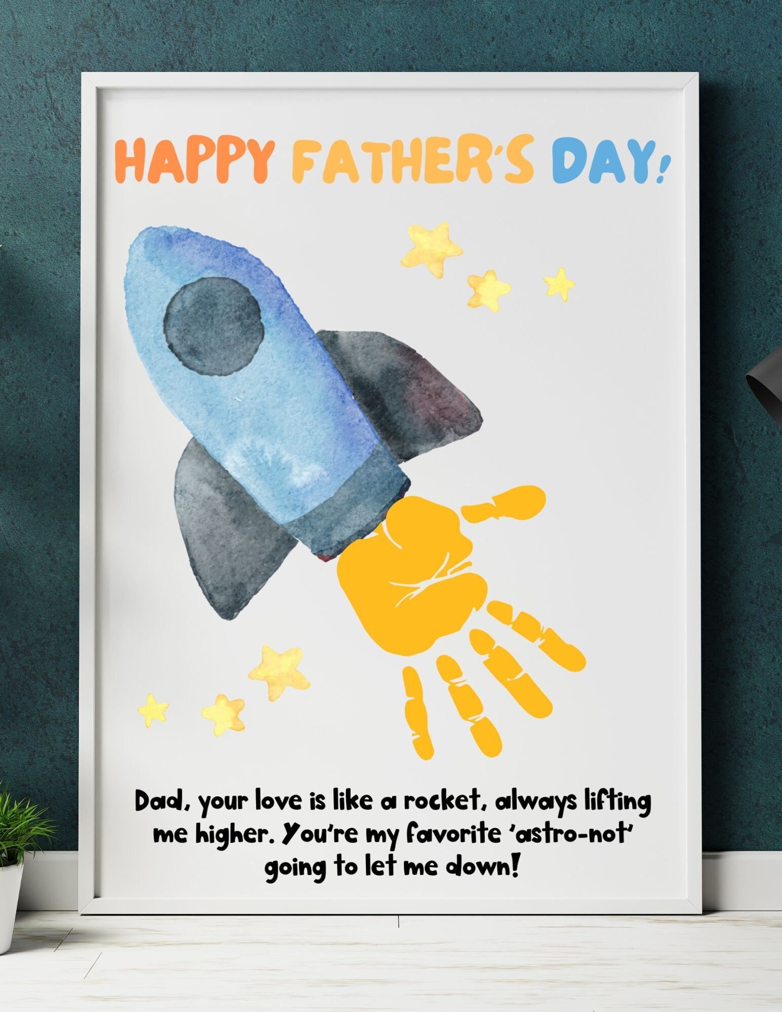 Father's Day Handprint Art Father's Day Gift - Etsy