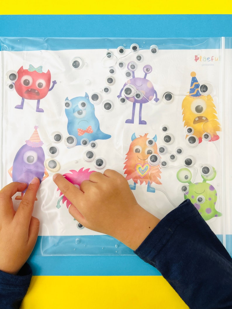 Monster Printable Sensory Printable Sensory Bag Counting - Etsy