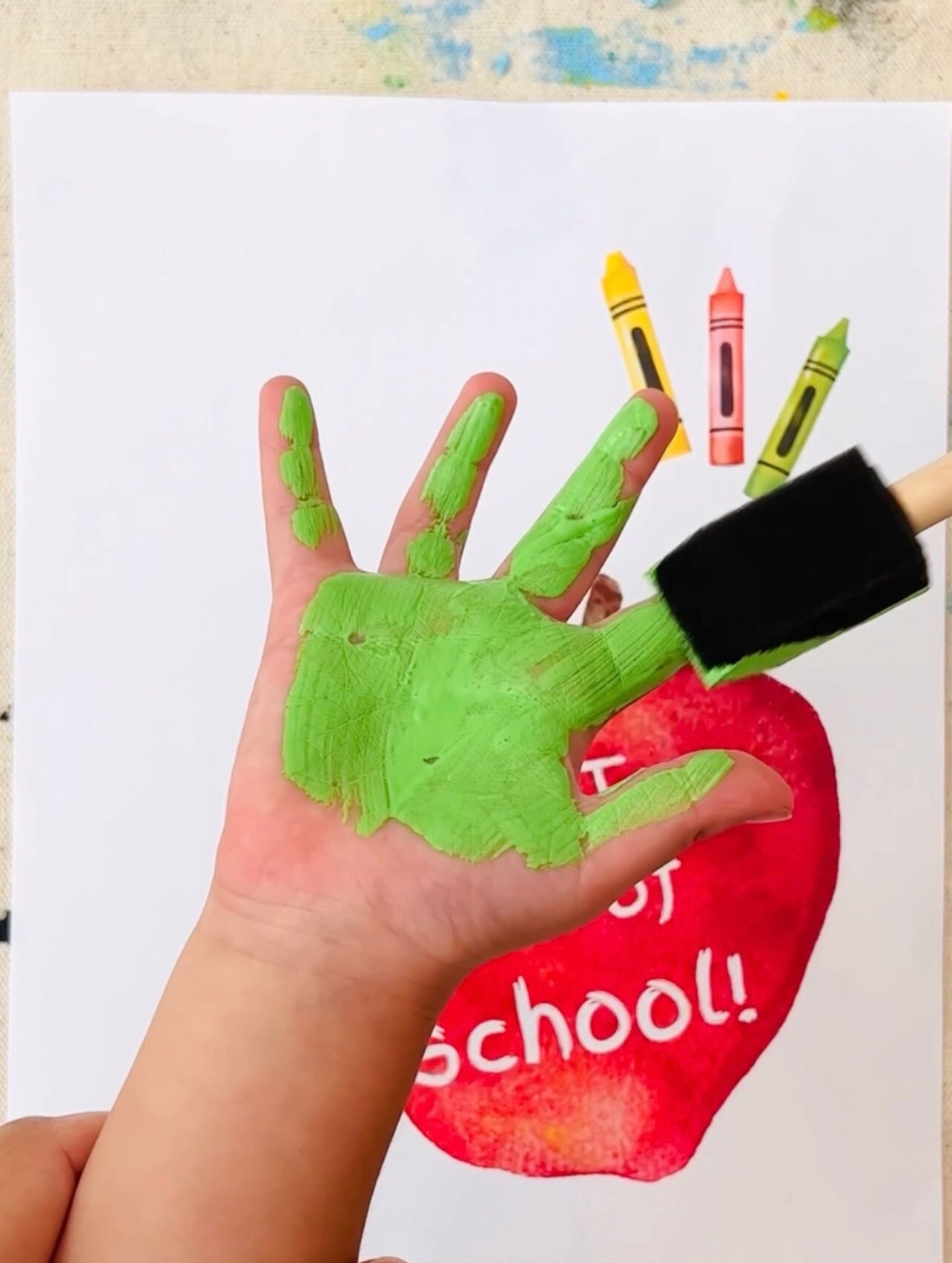 Apple Handprint Art: First Day of School Printable (digital Download ...