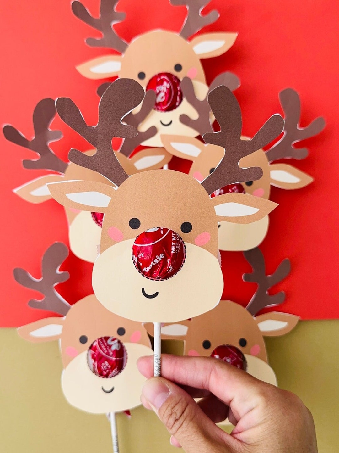 Rudolph Lollipop Printable, Rudolph Printable, Christmas Craft ...
