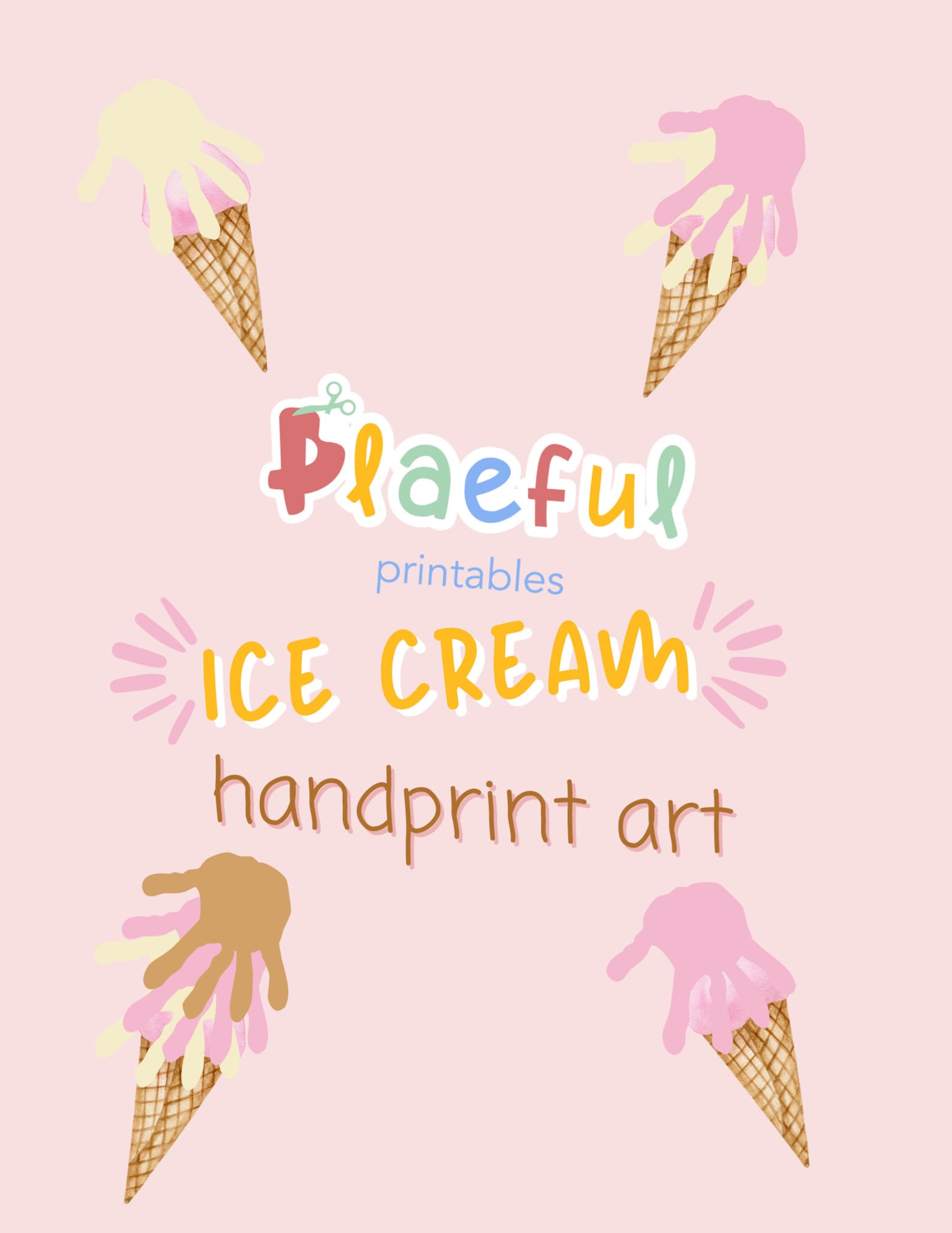 Ice Cream Handprint Art: Summer Craft Printable (digital Download) - Etsy
