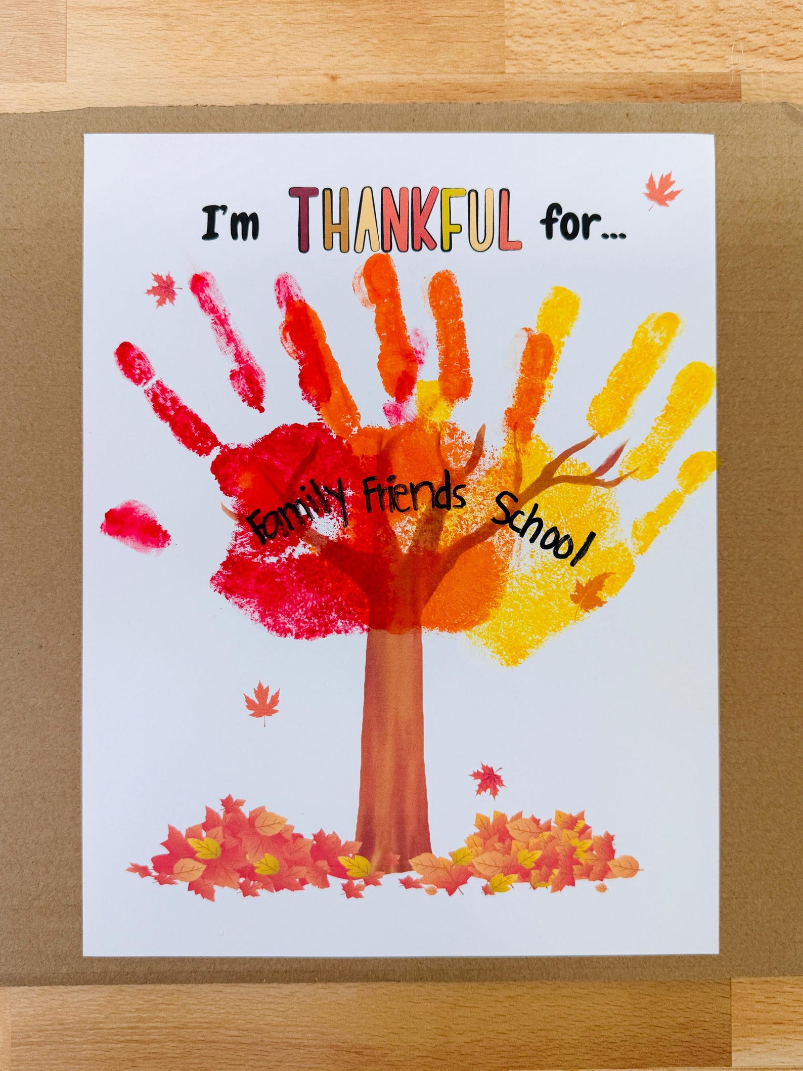 Thankful Handprint Tree Art Printable: Thanksgiving Craft (digital ...