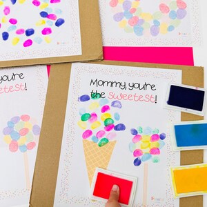 Mother's Day Fingerprint Art, Mother's Day Printable, Preschool ...