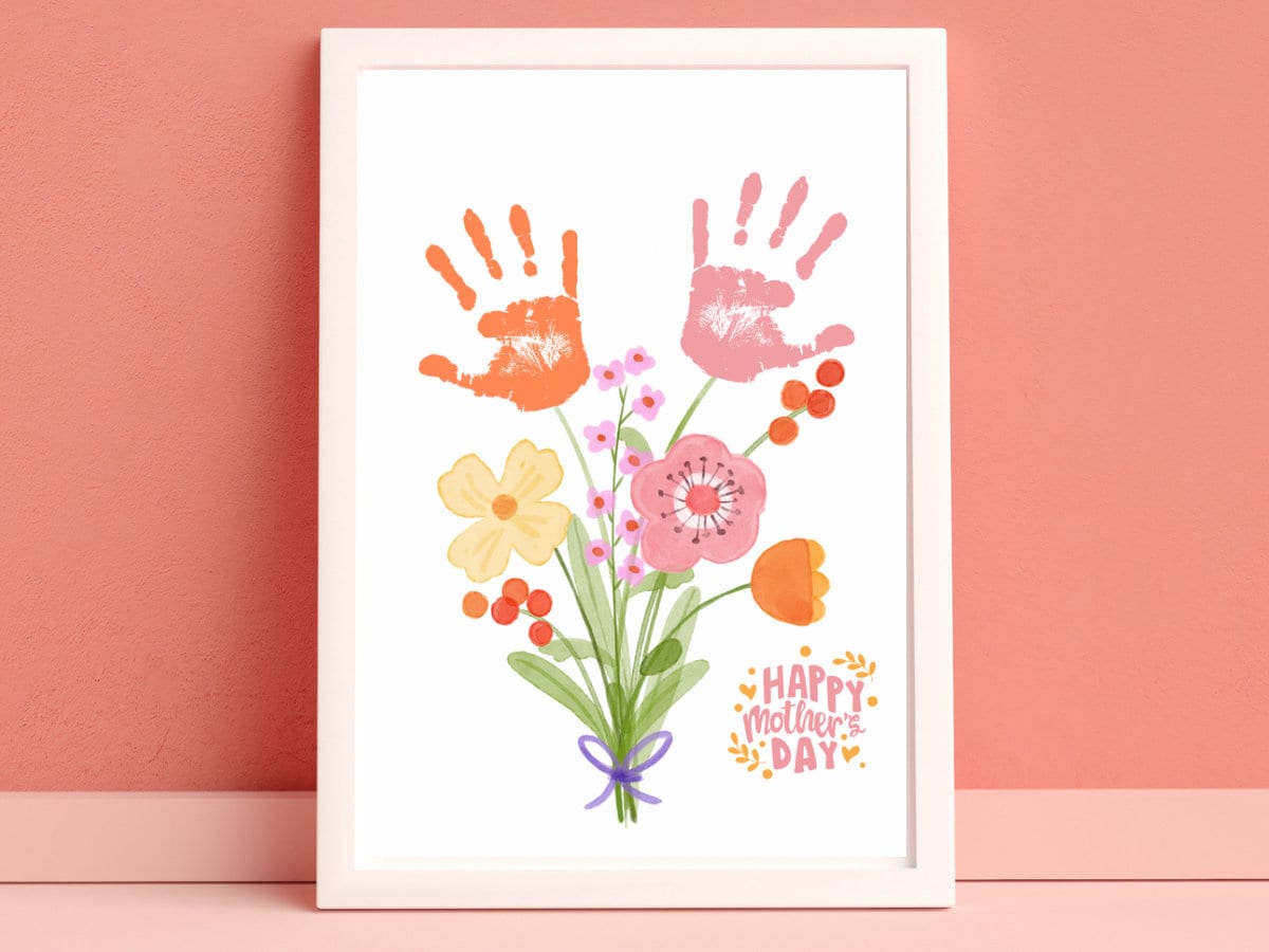 Mother's Day Flower Handprint Art Mother's Day Gift - Etsy