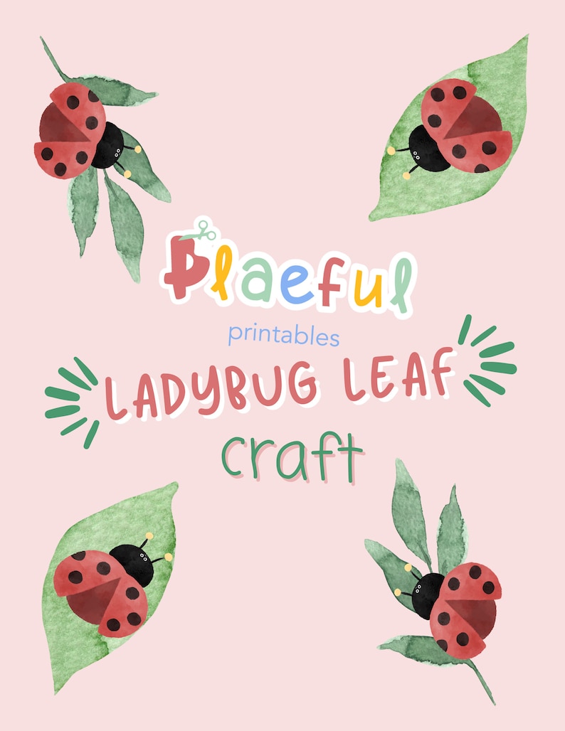 Ladybug Leaf Craft: Kids Paper Art Printable (digital Download) - Etsy