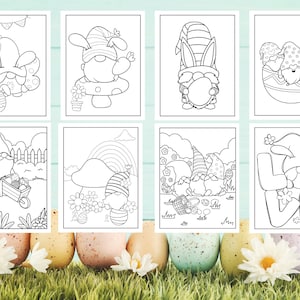 Gnome Easter Coloring, Easter Coloring, Printable Easter Coloring Pages ...