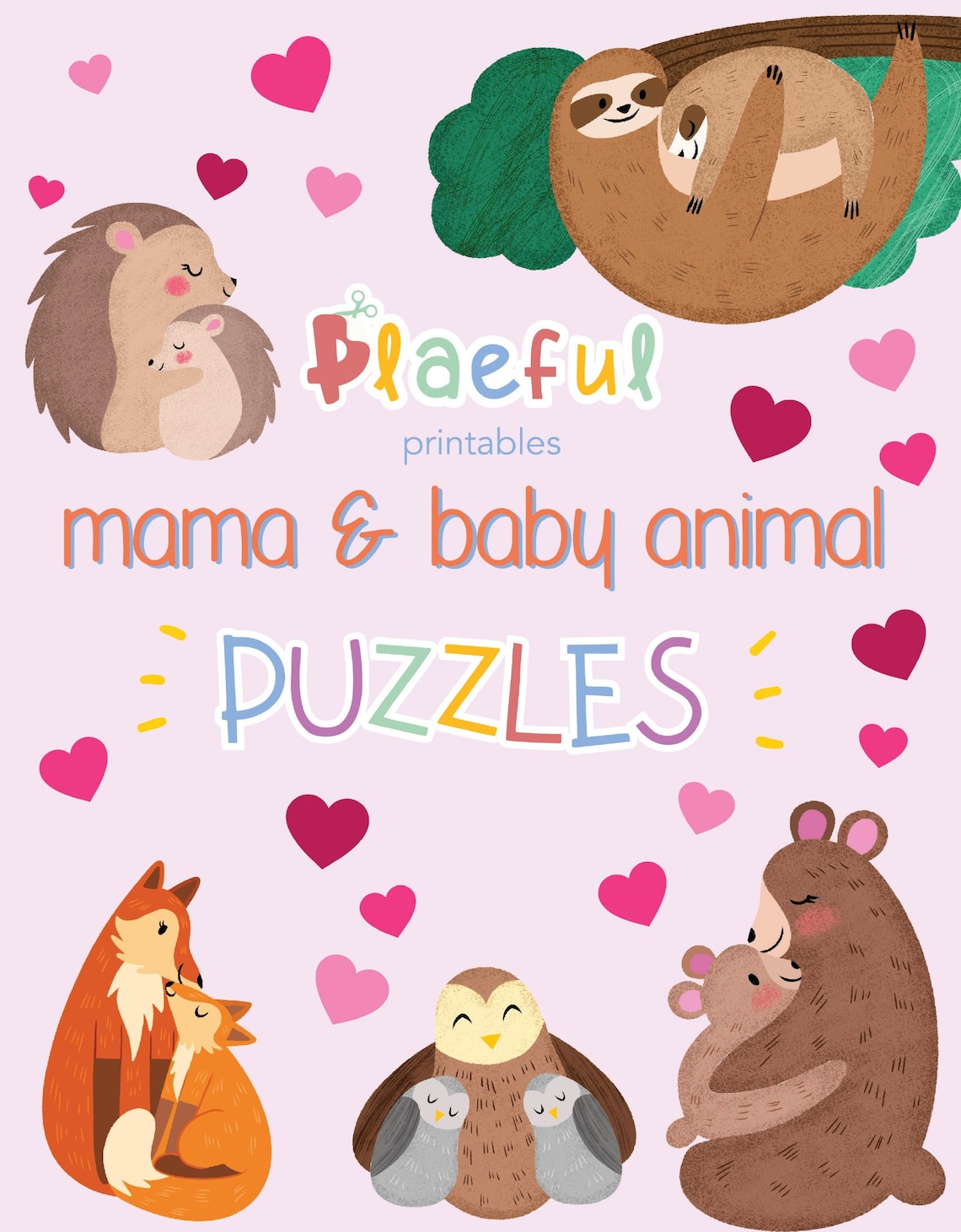 Mama & Baby Animal Puzzles: Fine Motor Skills Printable (digital ...
