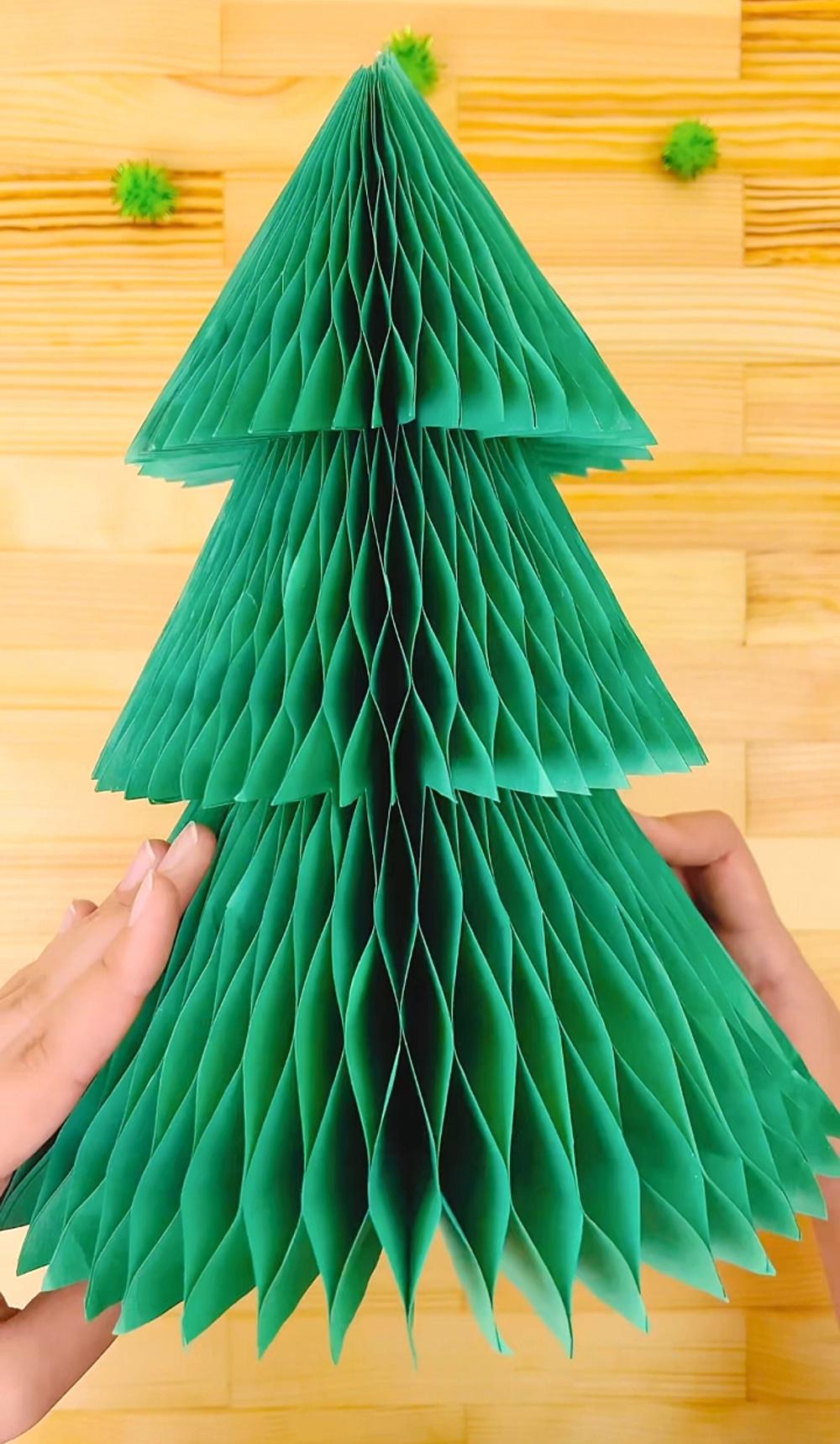 Honeycomb Paper Tree Template, Christmas Craft, Downloadable Template ...