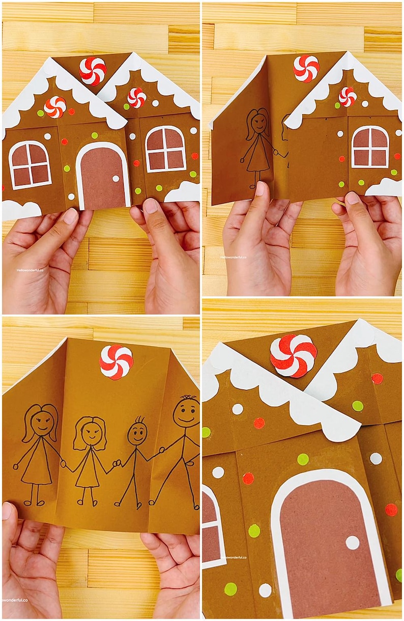 Gingerbread House Paper Craft Printable, Christmas Craft, Downloadable ...