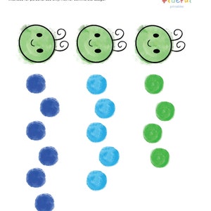 Caterpillar Counting Printable: Color Matching Preschool Game (digital ...