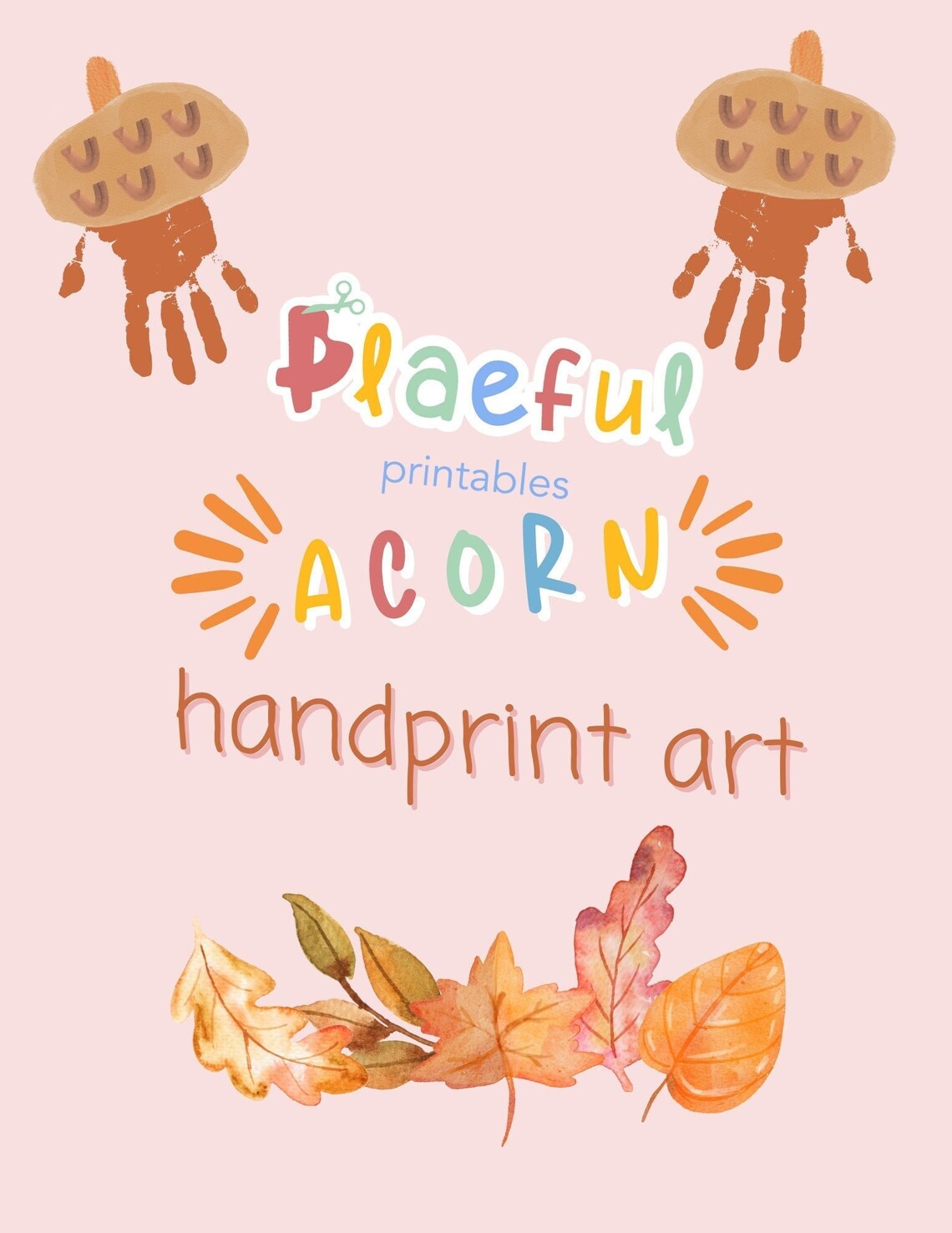 Acorn Handprint Art Printable Acorn Printable Fall Art - Etsy