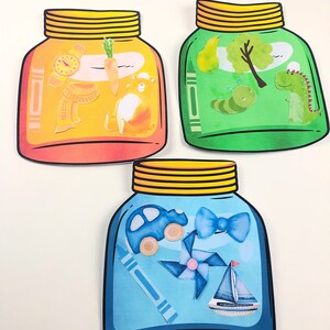 Color Sorting Jars, Children's Learning Printable, Preschool Game ...