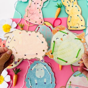 Easter Lacing Cards, Easter Cards, Easter Printable Card, Preschool ...