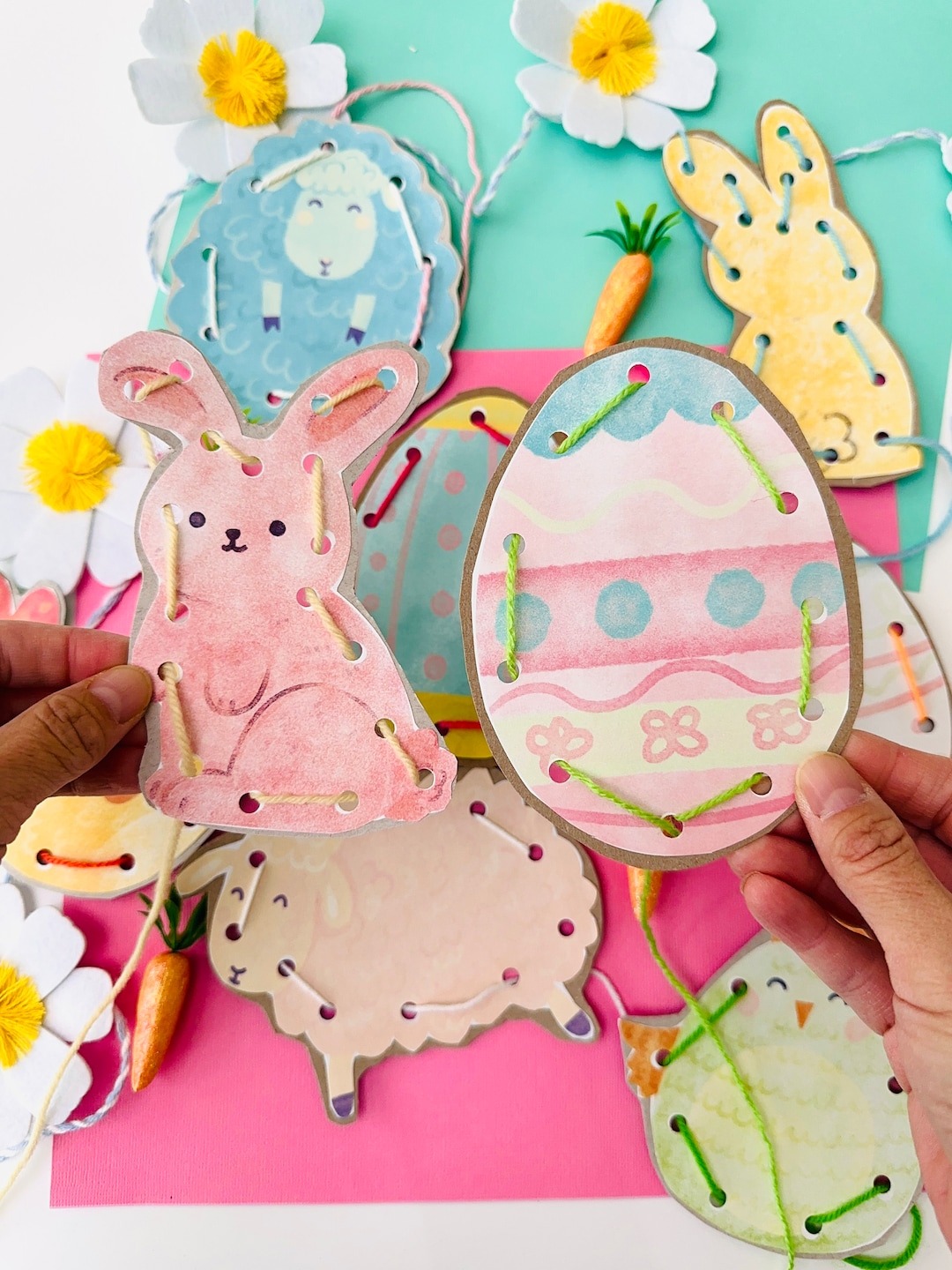 Easter Lacing Cards, Easter Craft, Easter Printable Card, Preschool ...