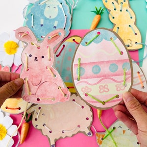 Easter Lacing Cards, Easter Cards, Easter Printable Card, Preschool ...