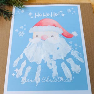 Santa Handprint Art Printable, Christmas Handprint Printable, Christmas ...