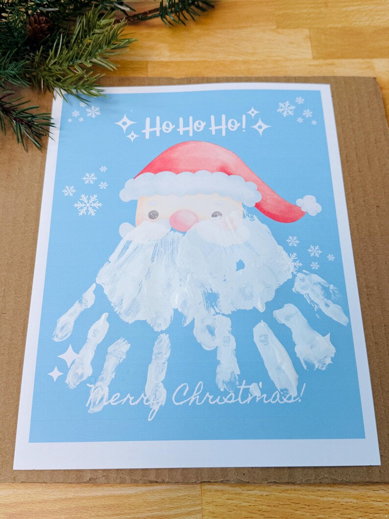Santa Handprint Art: Christmas Craft Printable (digital Download) - Etsy