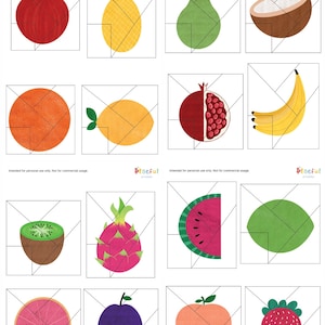 Fruit Puzzle Printable, Fruit Printable, Fruit Learning, Color Learning ...