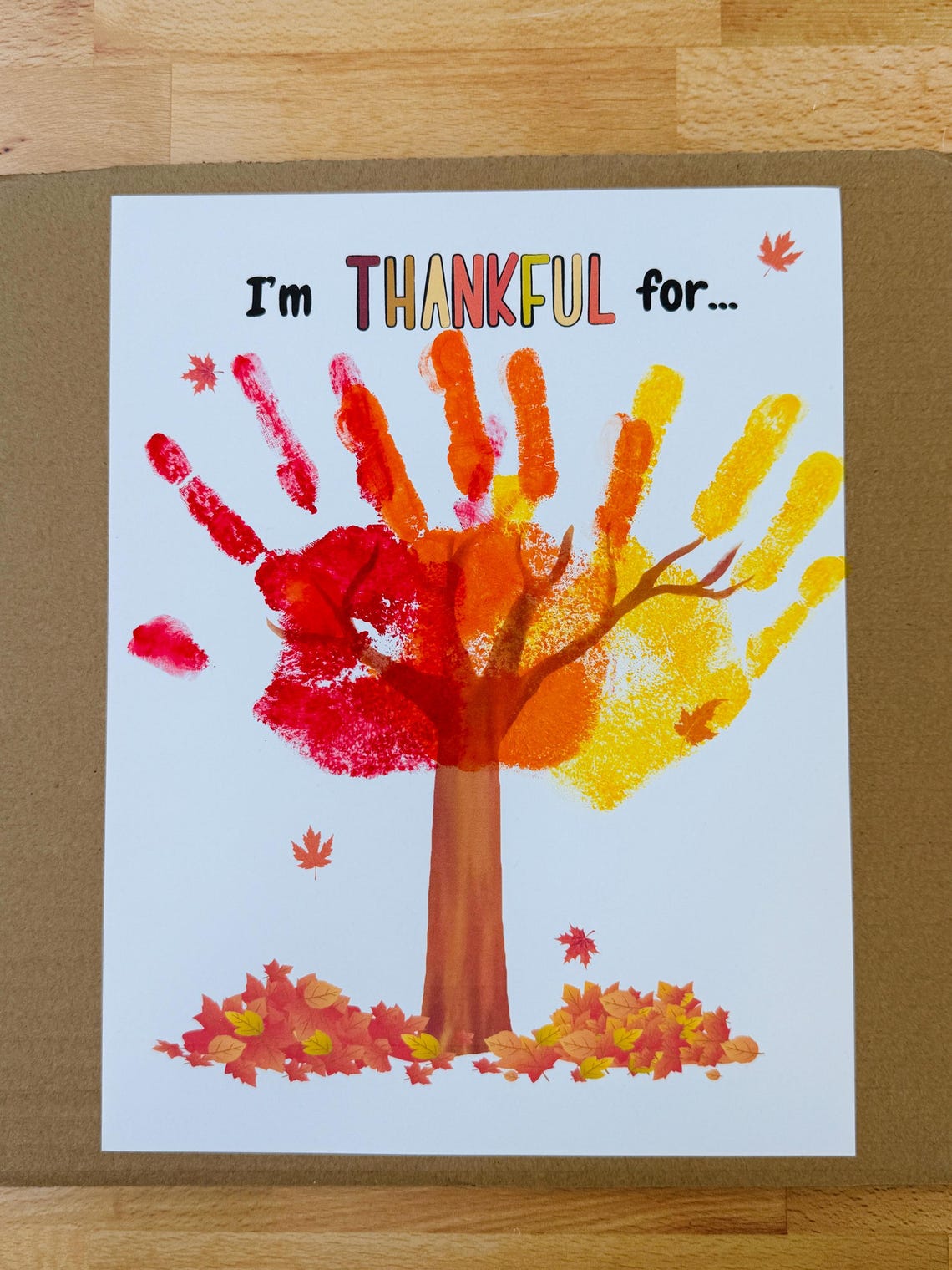 Thankful Handprint Tree Art Printable: Thanksgiving Craft (digital ...