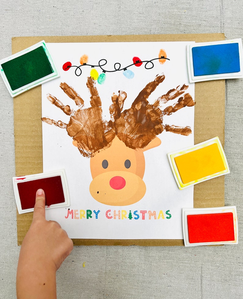 Rudolph Handprint Art Printable Rudolph Printable Rudolph - Etsy