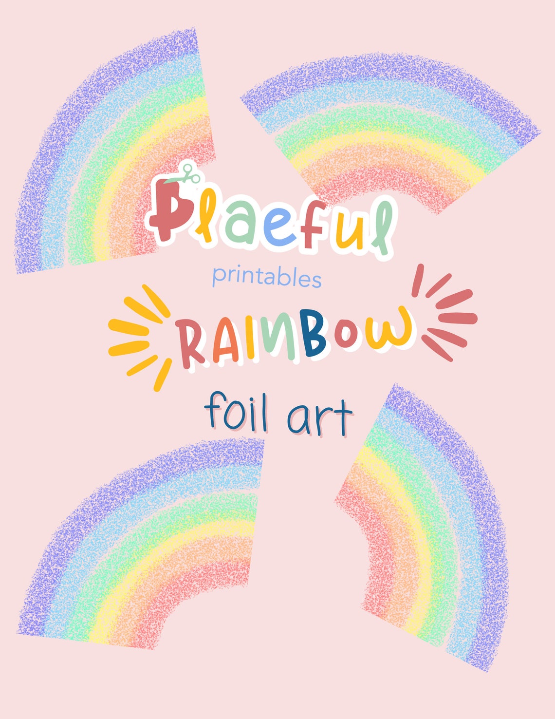Rainbow Foil Art Printables: DIY Craft Quotes (digital Download) - Etsy