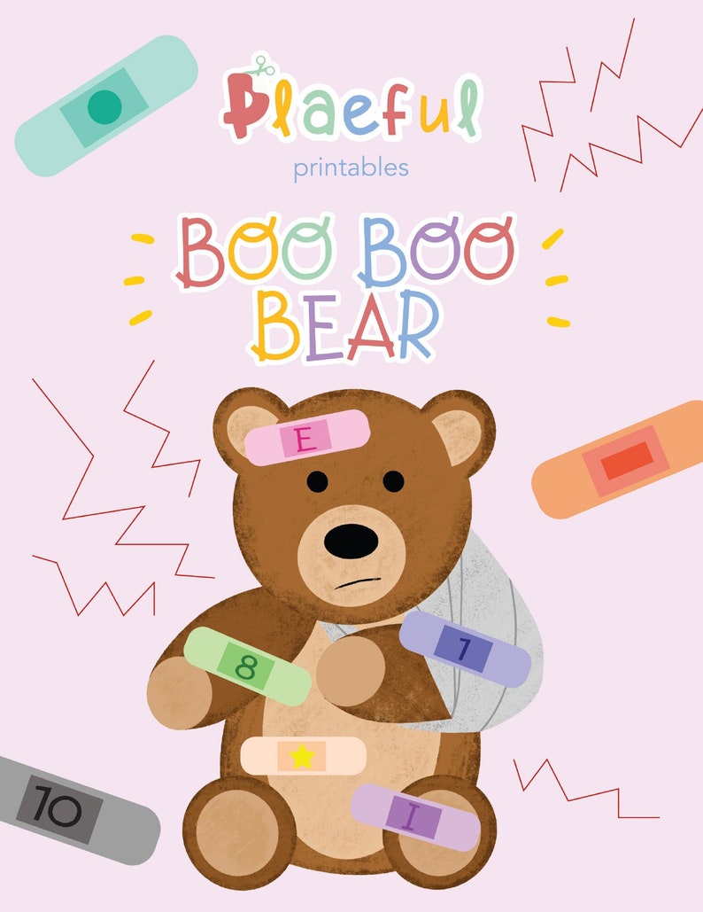 Boo Boo Bear Printable: Alphabet, Numbers & Shapes Learning (digital ...