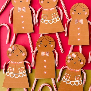 Gingerbread Candy Cane Printable, Gingerbread Printable, Christmas ...