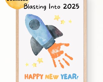 2025 New Years Handprint Art, New Years Day Activity, New Year ...