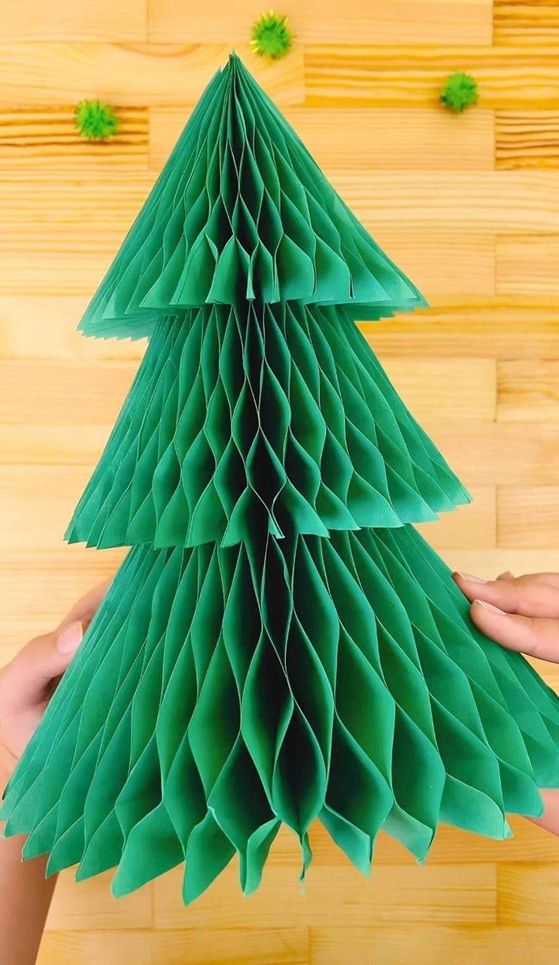 Honeycomb Paper Tree Template, Christmas Craft, Downloadable Template ...