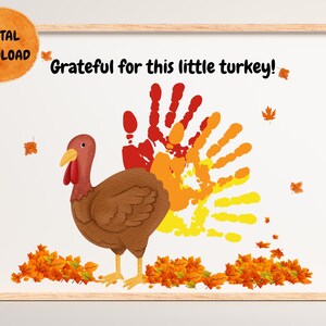 Turkey Handprint Art: Thanksgiving Craft Printable (digital Download ...