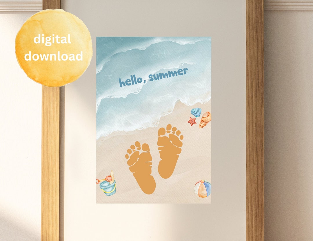 Summer Footprint Art: Kids Handprint Craft (digital Download) - Etsy