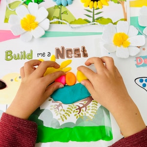 Spring Playdough Mats, Play Doh Cards, Toddler Activity, Preschool ...