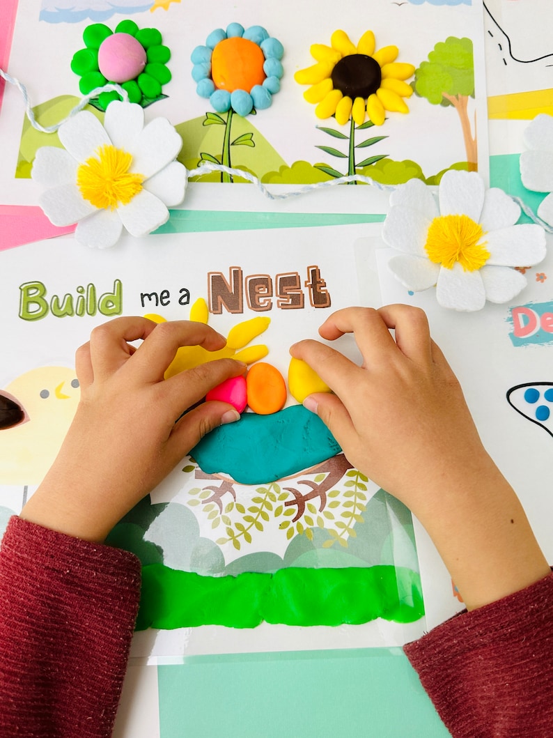 Spring Playdough Mats Play Doh Cards Toddler Activity - Etsy