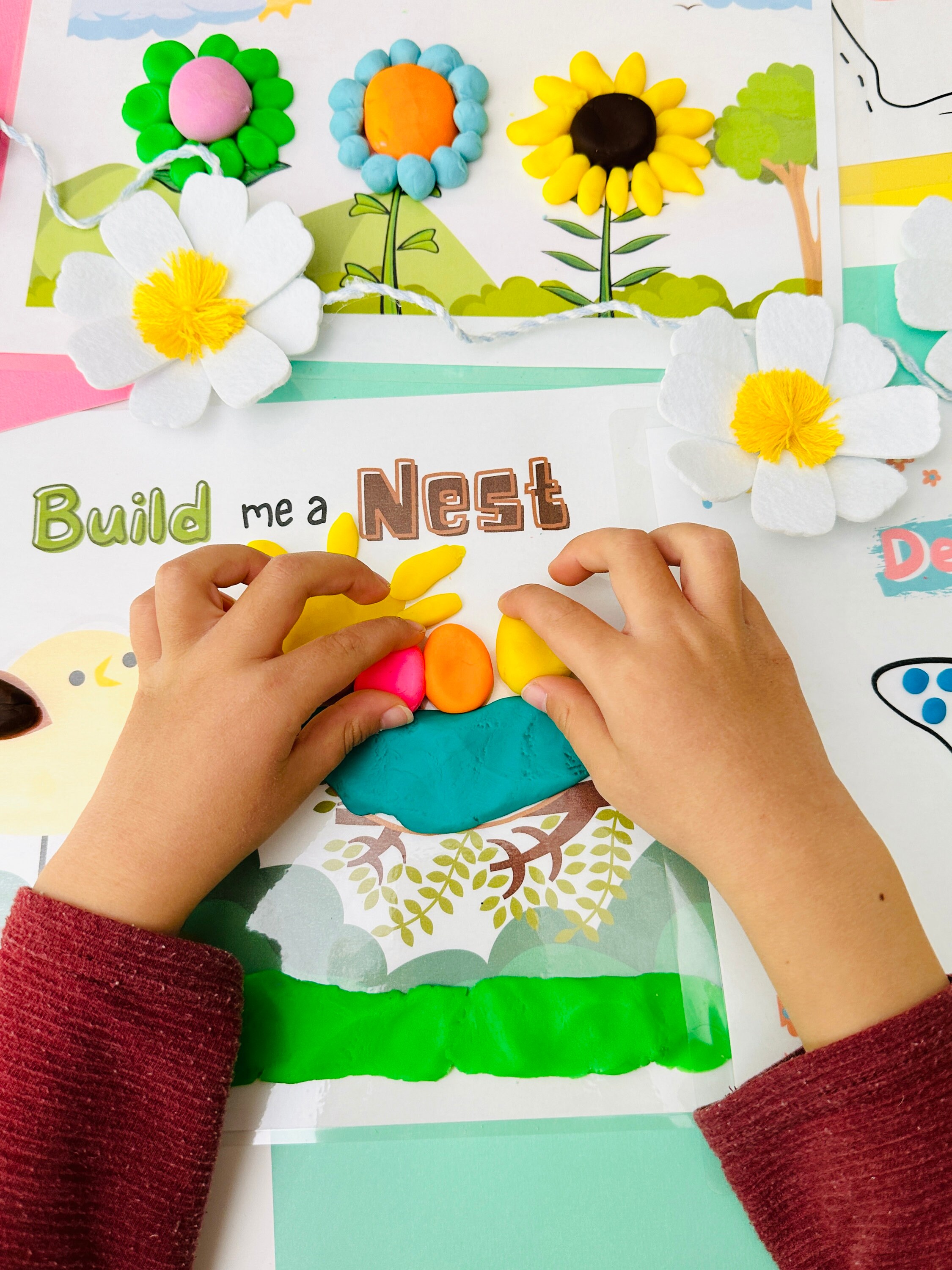 Spring Playdough Mats Play Doh Cards Toddler Activity - Etsy