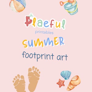 Summer Footprint Art: Kids Handprint Craft (digital Download) - Etsy