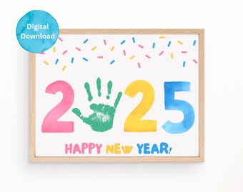 2025 New Years Handprint Art, New Years Day Activity, New Year ...