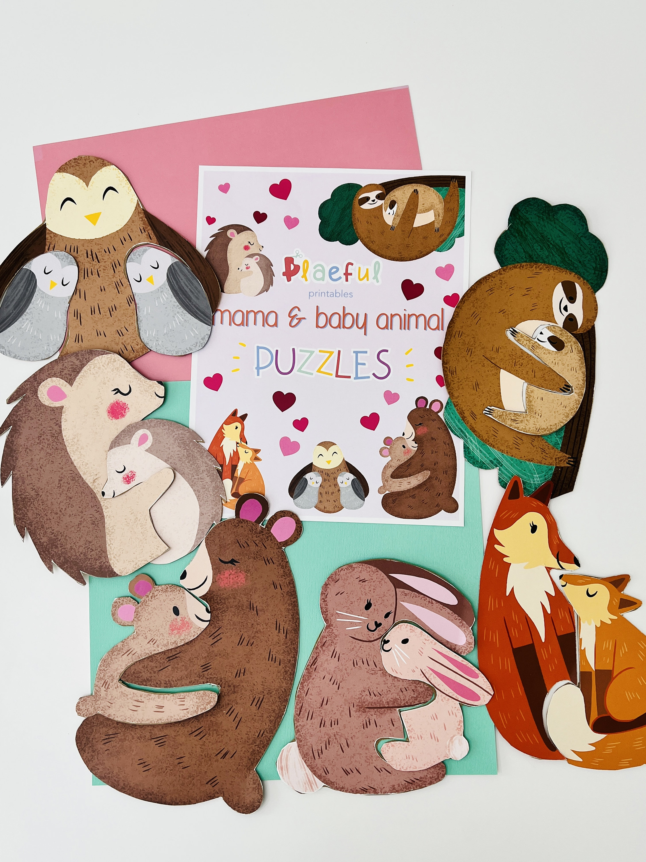 Mama & Baby Animal Puzzles: Fine Motor Skills Printable (digital ...