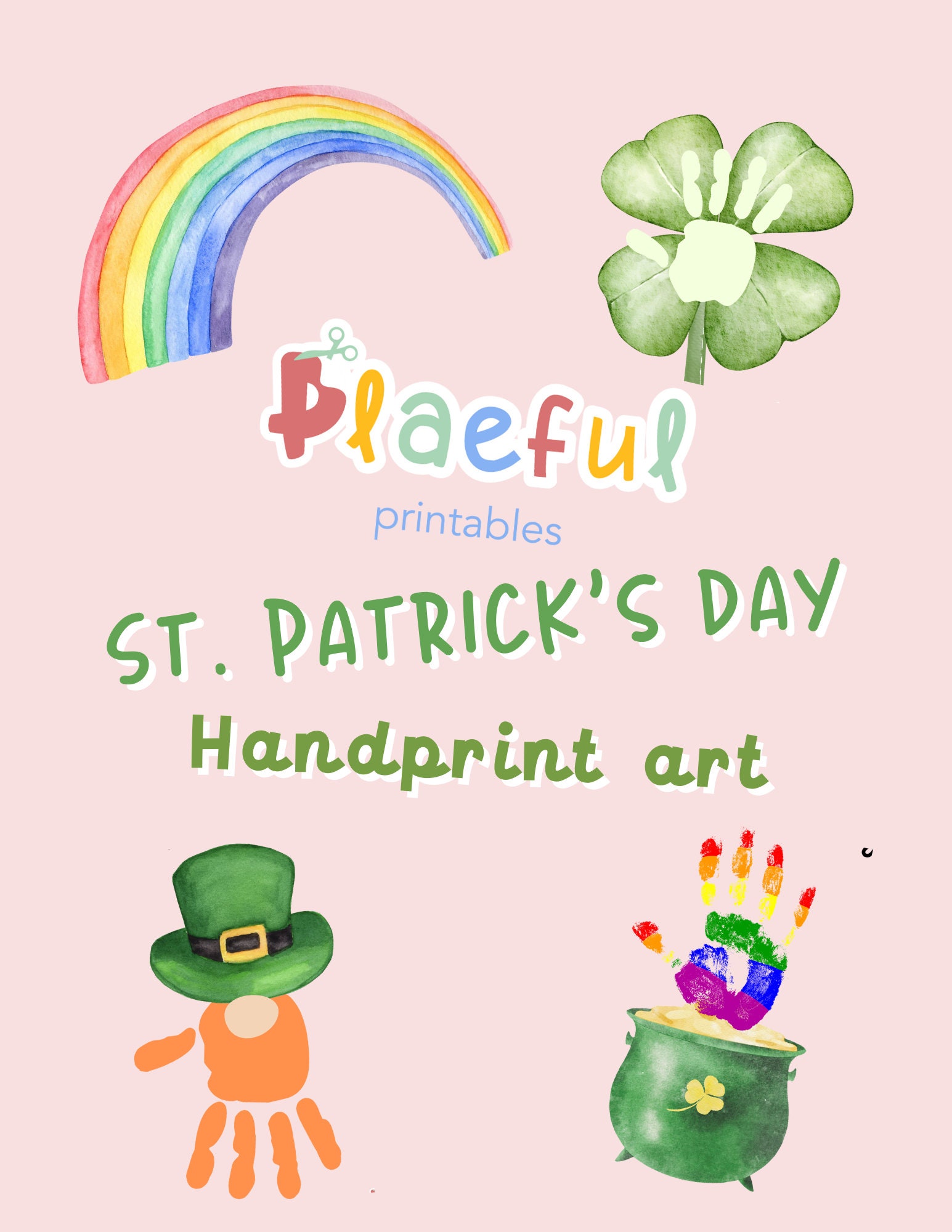 St. Patrick's Day Handprint Art: Shamrock, Leprechaun (digital Download ...