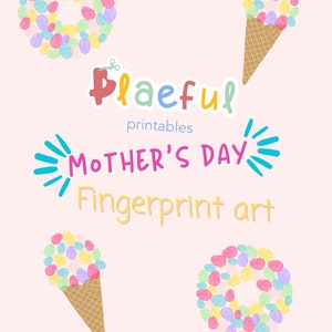 Mother's Day Fingerprint Art, Mother's Day Printable, Preschool ...