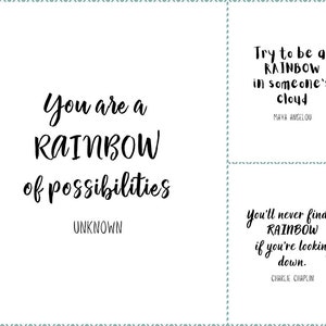 Rainbow Quotes Art: Kids Craft Printable (digital Download) - Etsy