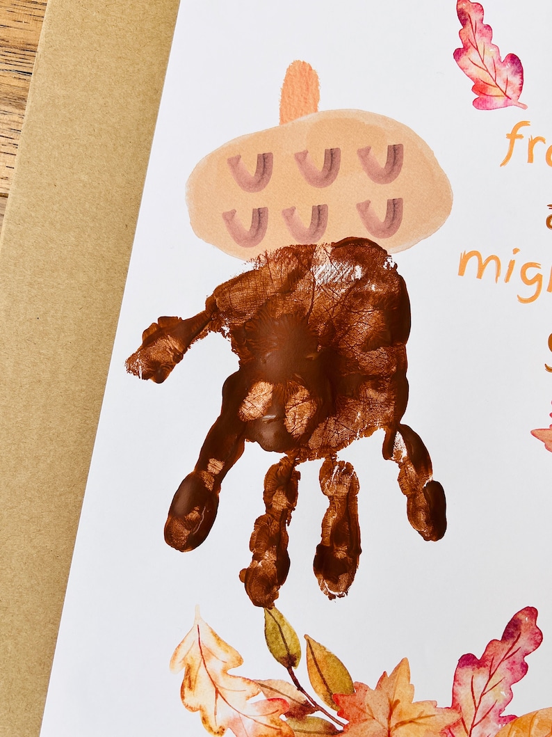 Acorn Handprint Art Printable Acorn Printable Fall Art - Etsy