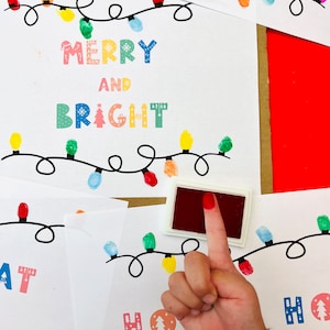 Christmas Light Fingerprint Art Printable: Holiday Keepsake (digital ...