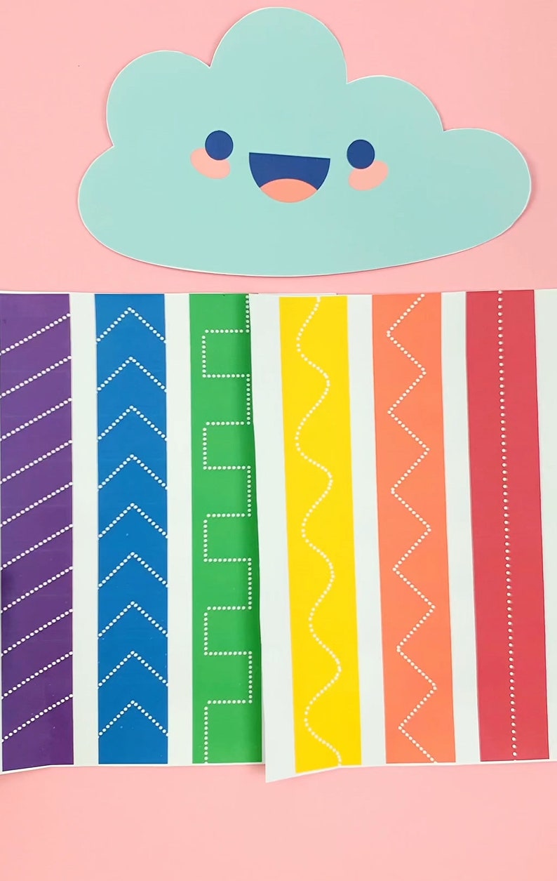 Rainbow Cloud Children's Learning Printable Fine Motor - Etsy