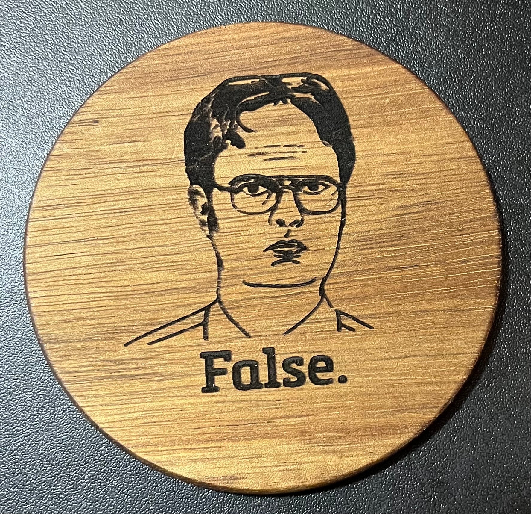 The Office Wood Engraved Coasters, Laser Engraved, Dwight Schrute ...