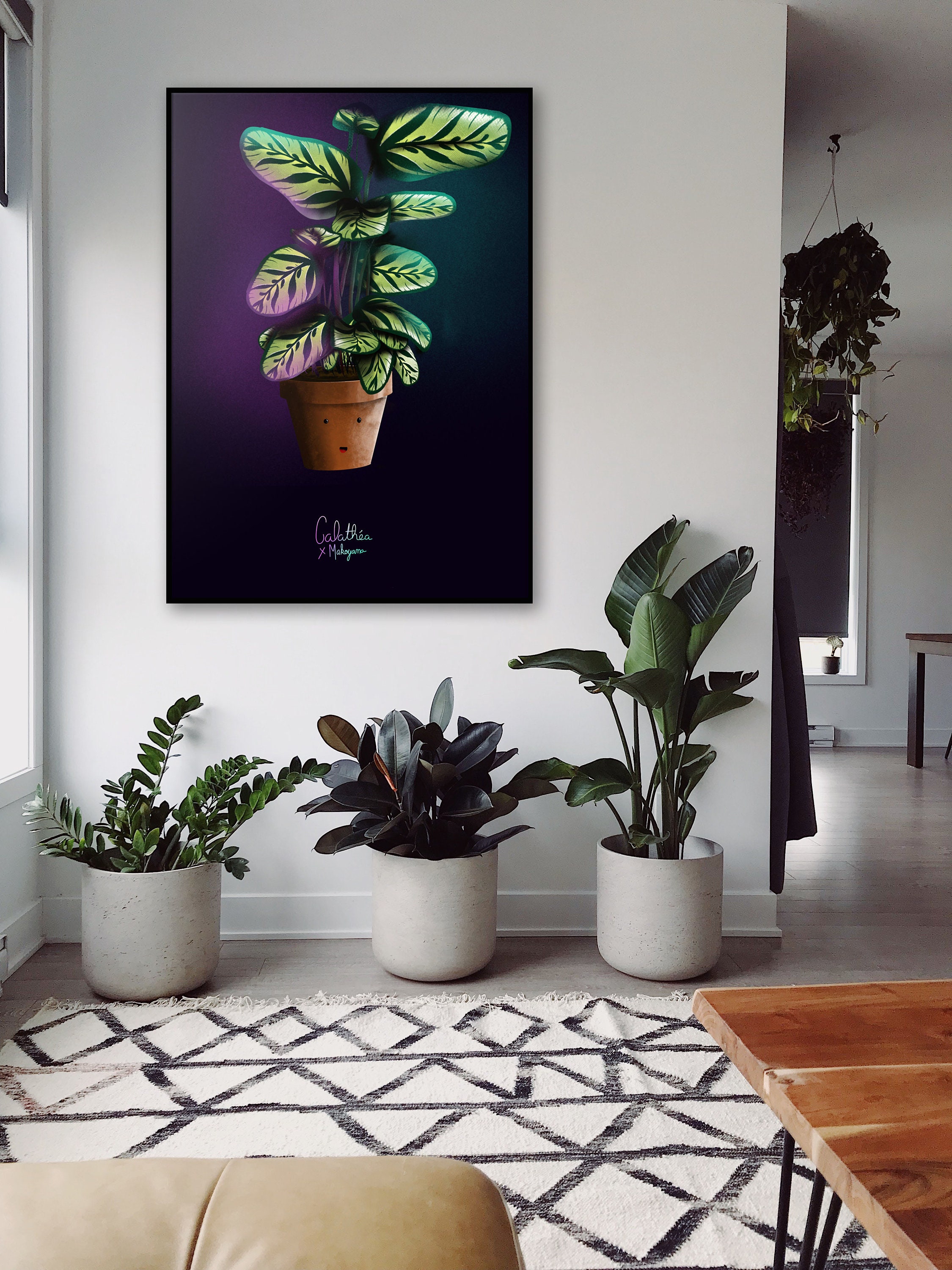 Illustrated Poster of a Calathea to Decorate Your Living Room - Etsy